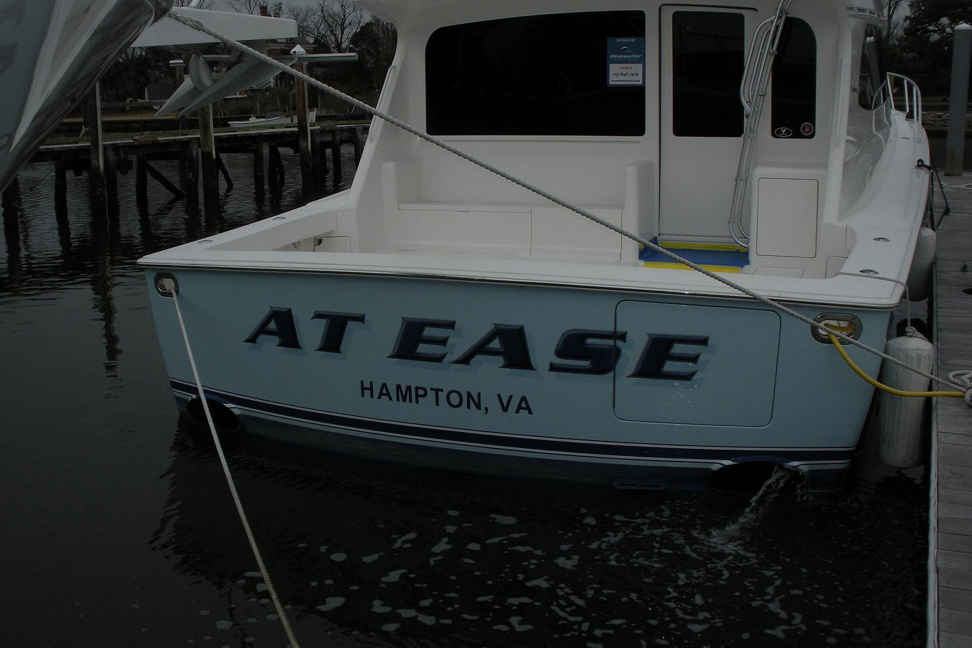 At Ease, Hampton Virginia Boat Transom | BOATS TRANSOM ARTWORK PAINTING ...