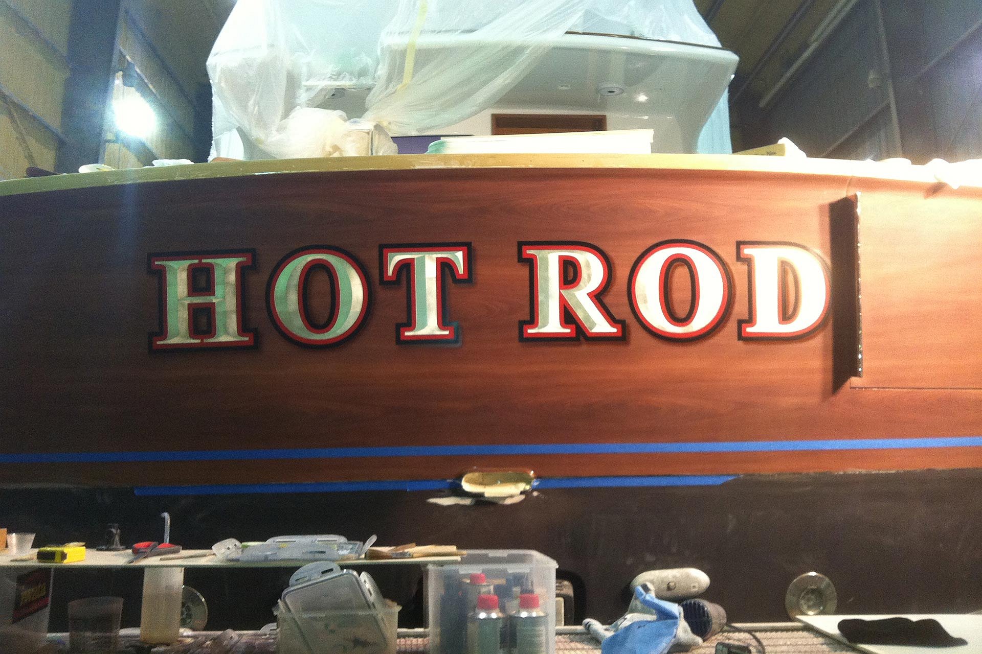 Hot Rod, Dover Delaware Boat Transom | BOATS TRANSOM ARTWORK PAINTING ...