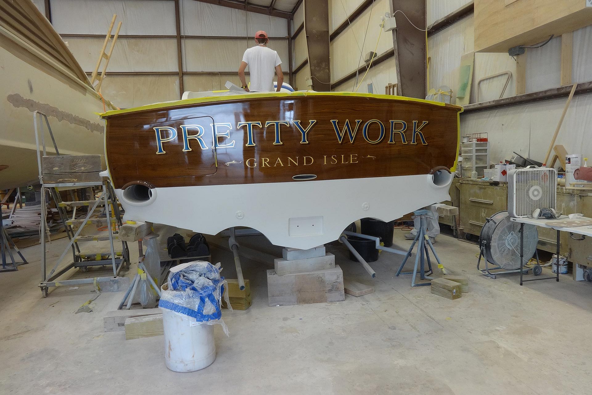 Pretty Work, Grand Isle Boat Transom | BOATS TRANSOM ARTWORK PAINTING ...