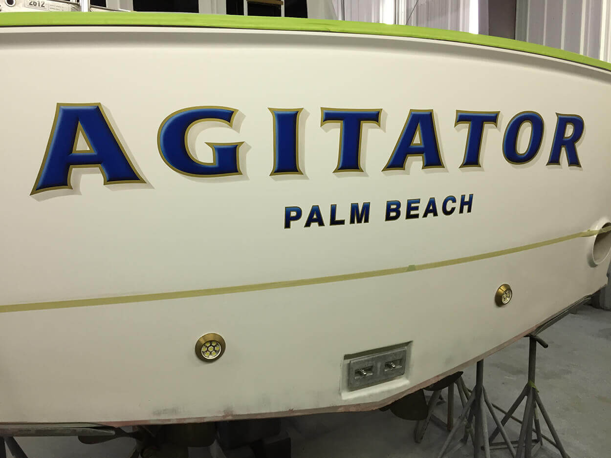 Agitator Palm Beach Florida Boat Transom | BOATS TRANSOM ARTWORK ...