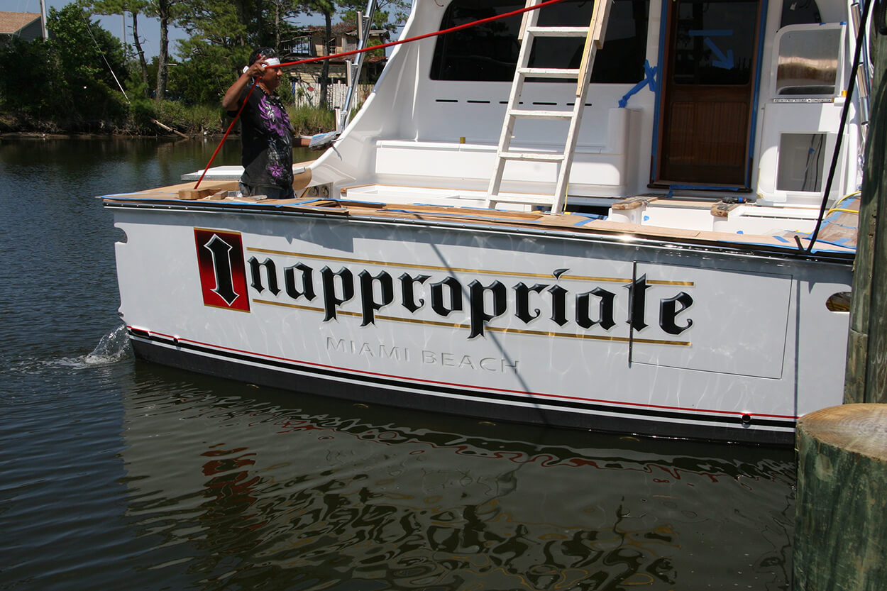 Inappropriate Miami Boat Transom | BOATS TRANSOM ARTWORK PAINTING ...