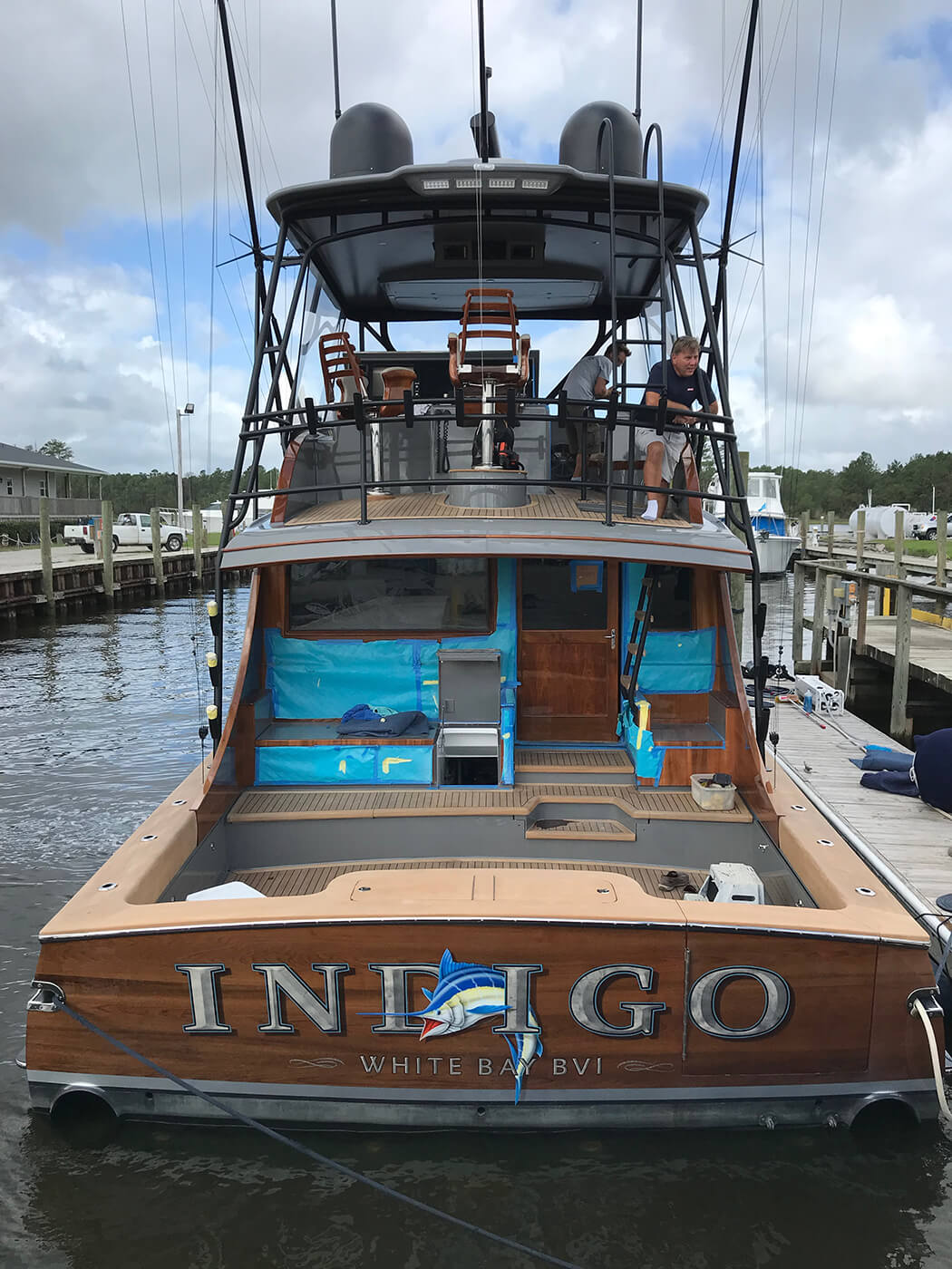 Indigo White Bay BV Boat Transom | BOATS TRANSOM ARTWORK PAINTING ...