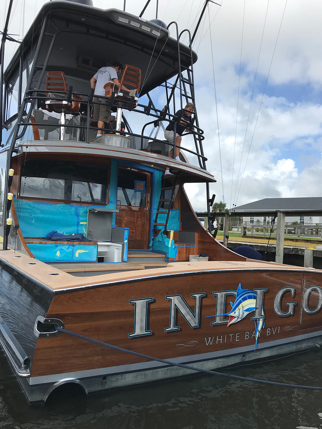 Indigo White Bay BV Boat Transom | BOATS TRANSOM ARTWORK PAINTING ...