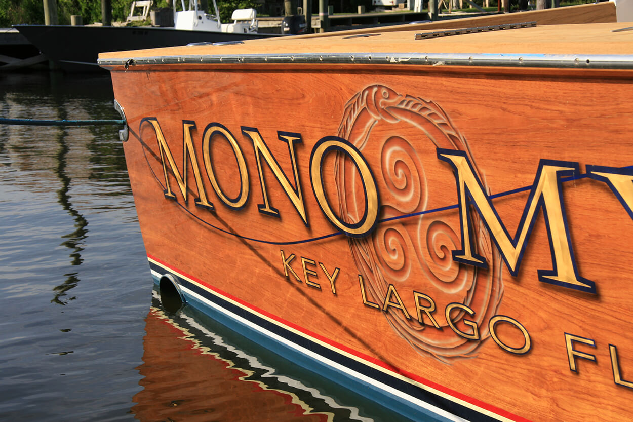 Mono Myth Key Largo Florida Boat Transom | BOATS TRANSOM ARTWORK ...