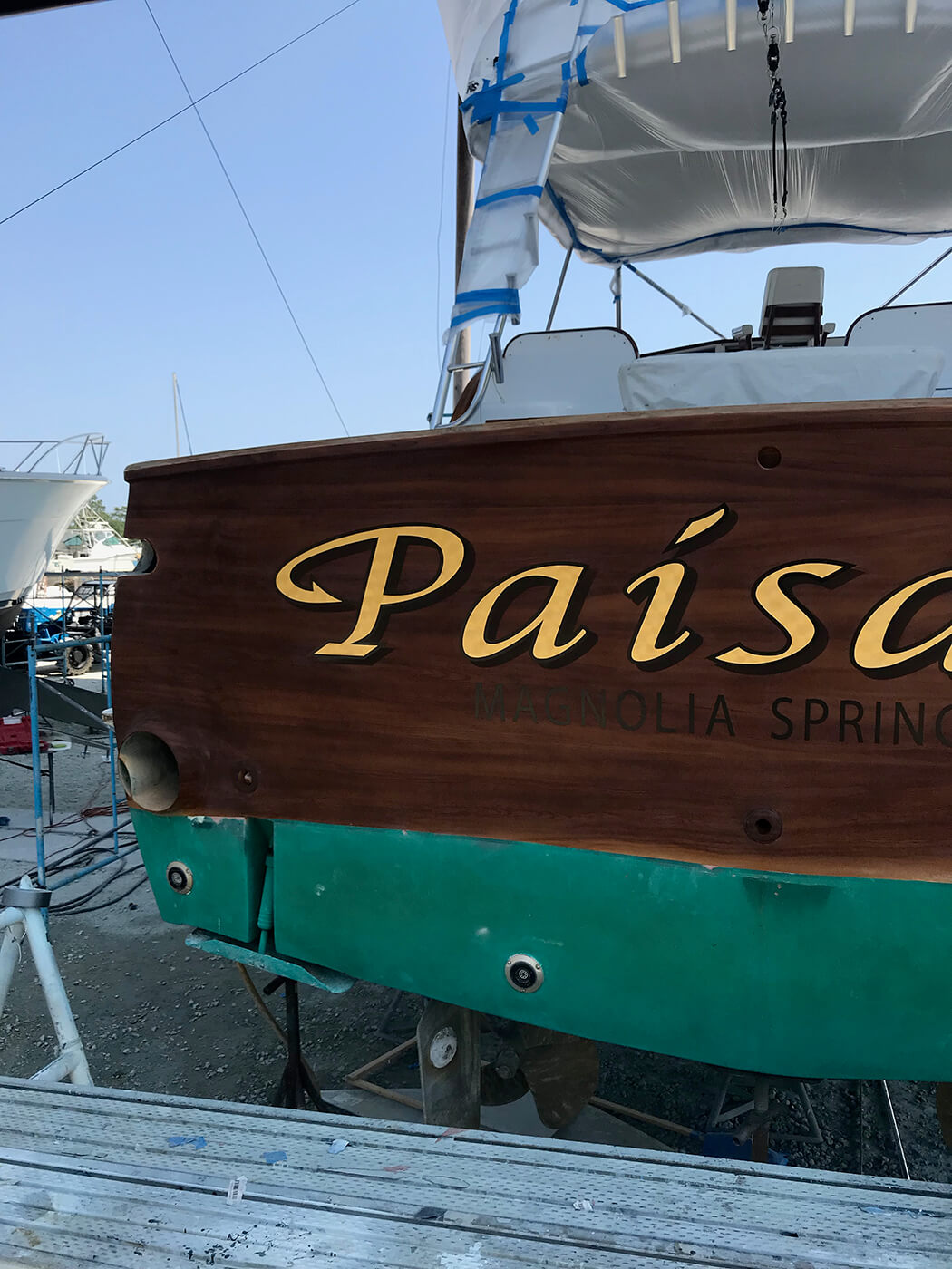 Paisano Magnolia Springs Alabama Boat Transom | BOATS TRANSOM ARTWORK ...