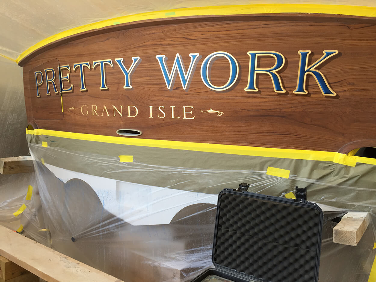 Pretty Work Grand Isle Boat Transom | BOATS TRANSOM ARTWORK PAINTING ...