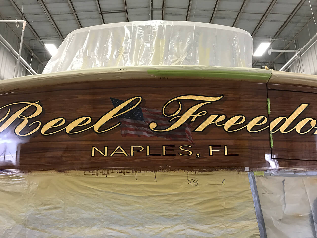 Reel Freedom Naples Florida Boat Transom | BOATS TRANSOM ARTWORK ...