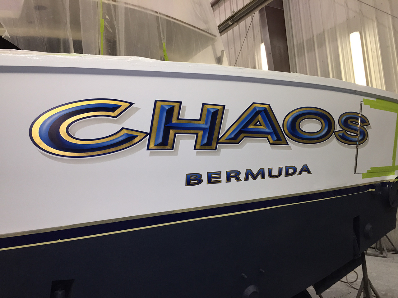 Chaos, Bermuda Boat Transom | BOATS TRANSOM ARTWORK PAINTING | EVERETT ...