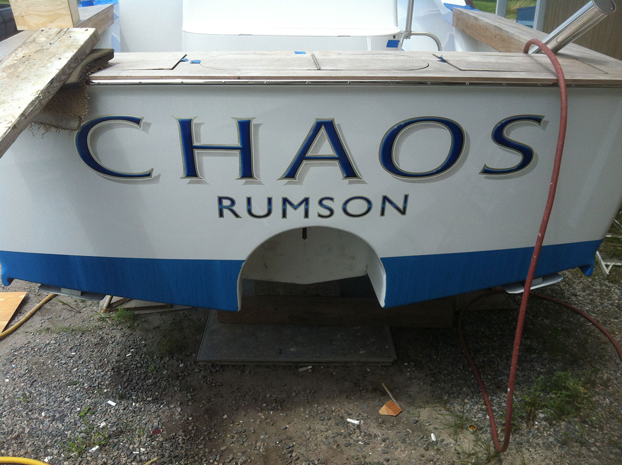 Chaos, Rumson Boat Transom | BOATS TRANSOM ARTWORK PAINTING | EVERETT ...