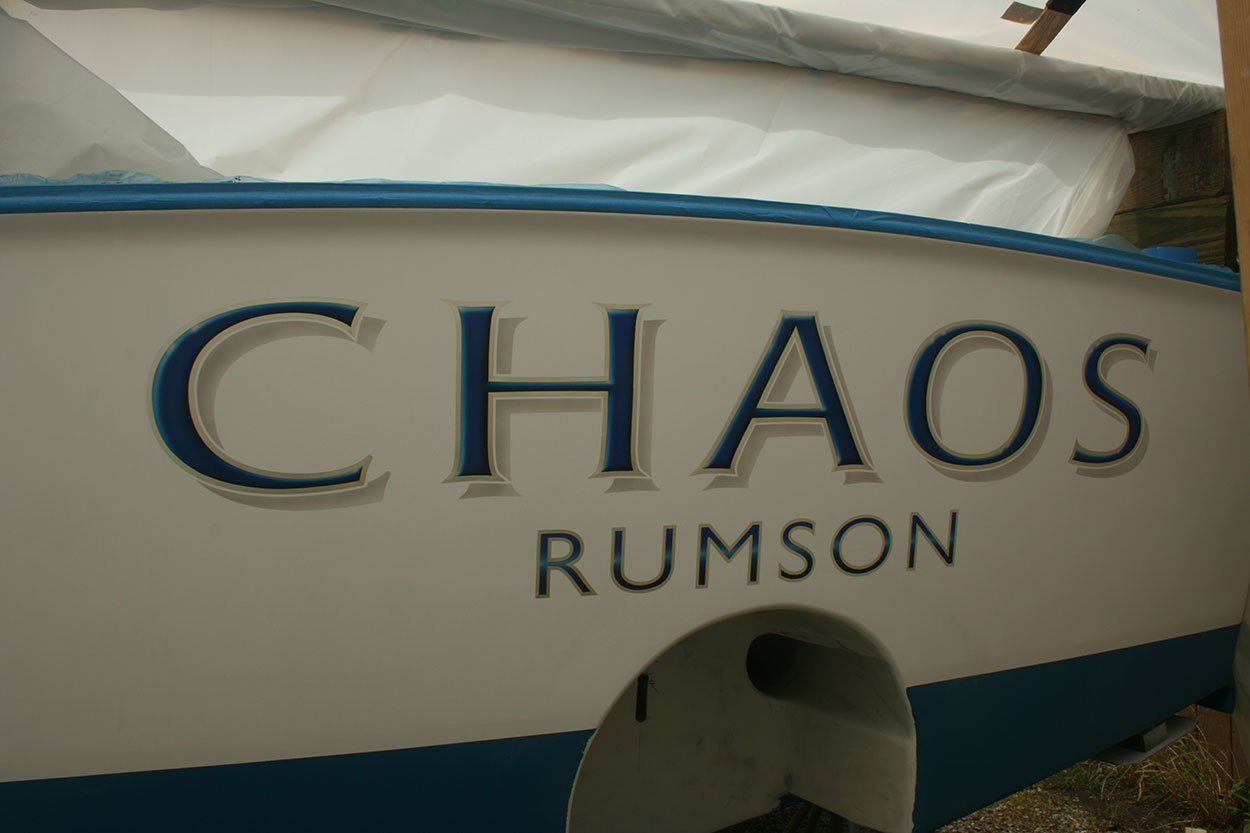 Chaos, Rumson Boat Transom | BOATS TRANSOM ARTWORK PAINTING | EVERETT ...