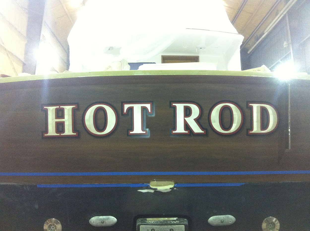 Hot Rod, Dover Delaware Boat Transom | BOATS TRANSOM ARTWORK PAINTING ...