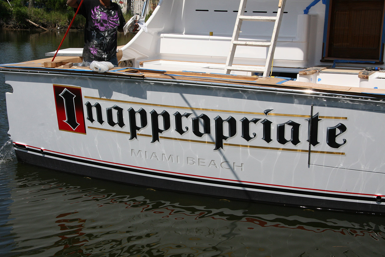 Inappropriate, Miami Beach Boat Transom | BOATS TRANSOM ARTWORK ...