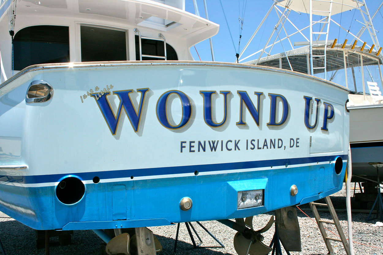 Wound Up, Fenwick Island Delaware Boat Transom | BOATS TRANSOM ARTWORK ...